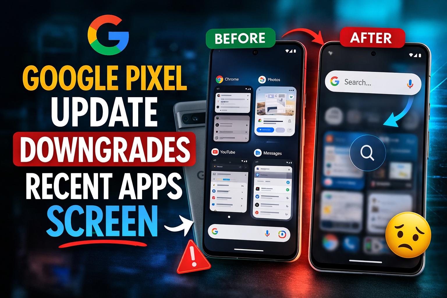 Google Pixel Update Downgrades Recent Apps Screen