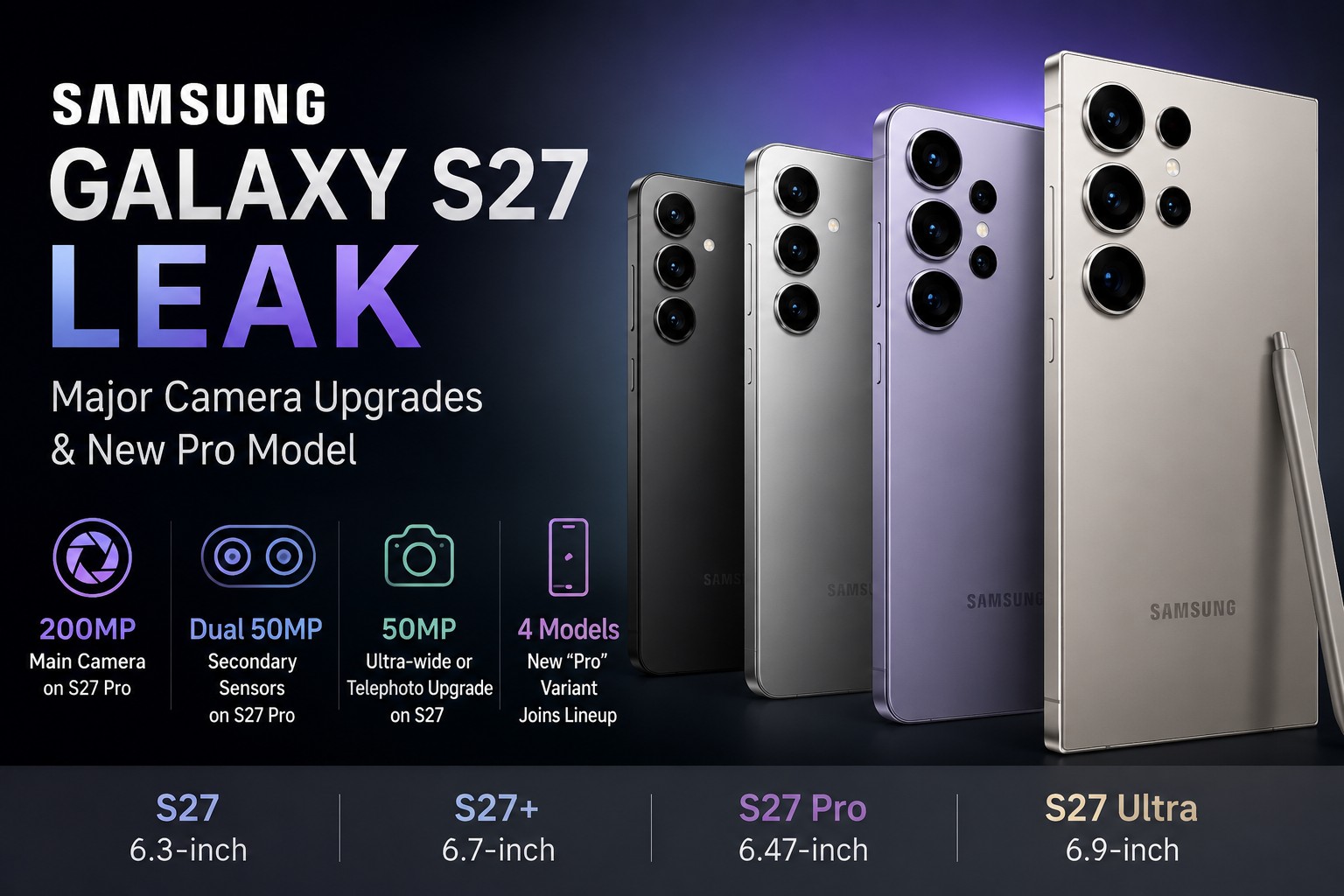 Samesung Galaxy S27 Leak Reveals 200MP Camera & New Pro Model - NPowerUser