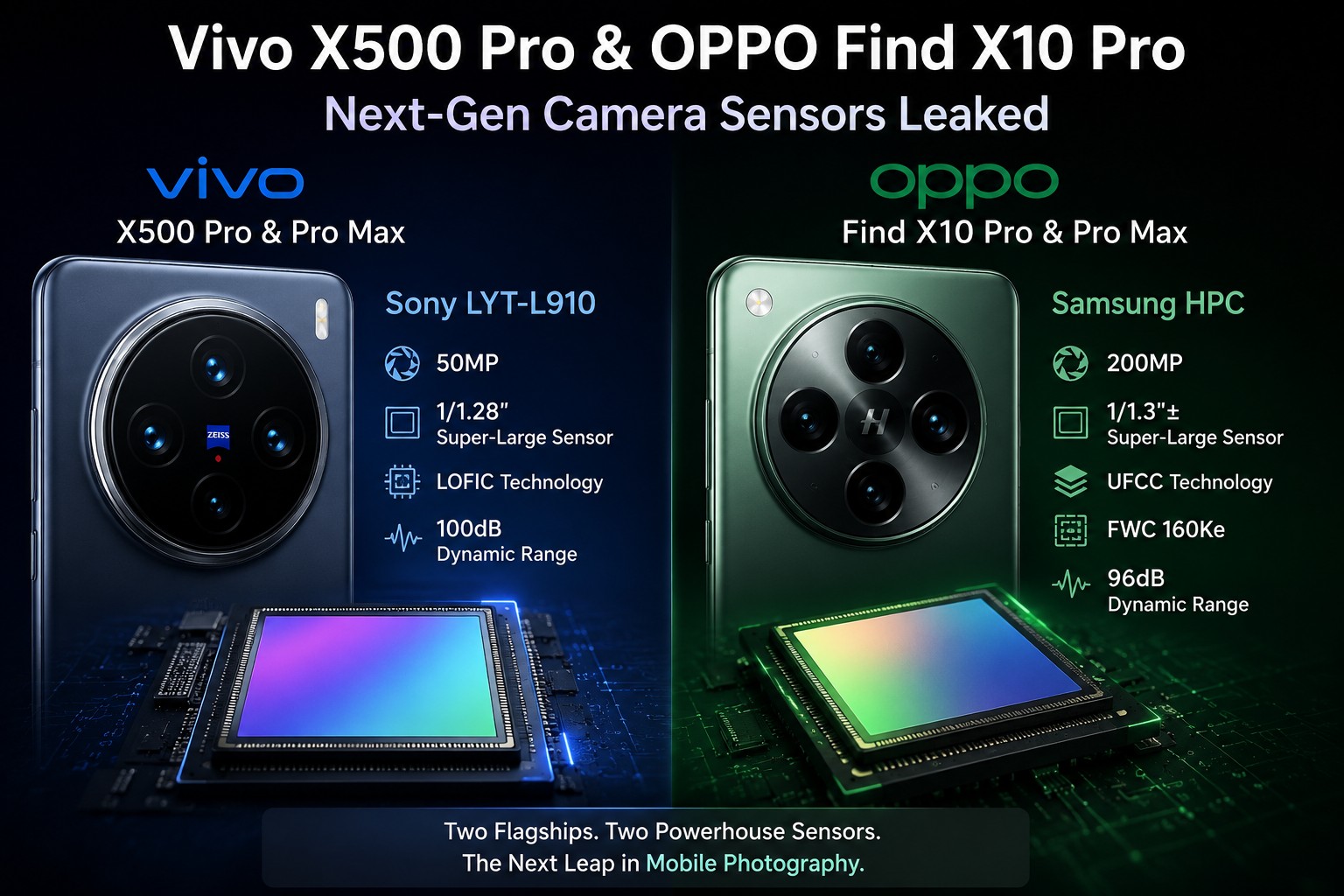 Vivo X500 Pro, OPPO Find X10 Pro Camera Specs Leak - NPowerUser
